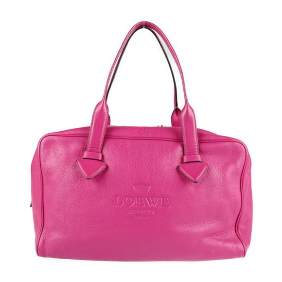 Loewe | Bags | Loewe Loewe Heritage Handbag Leather Pink Boston Bag ...